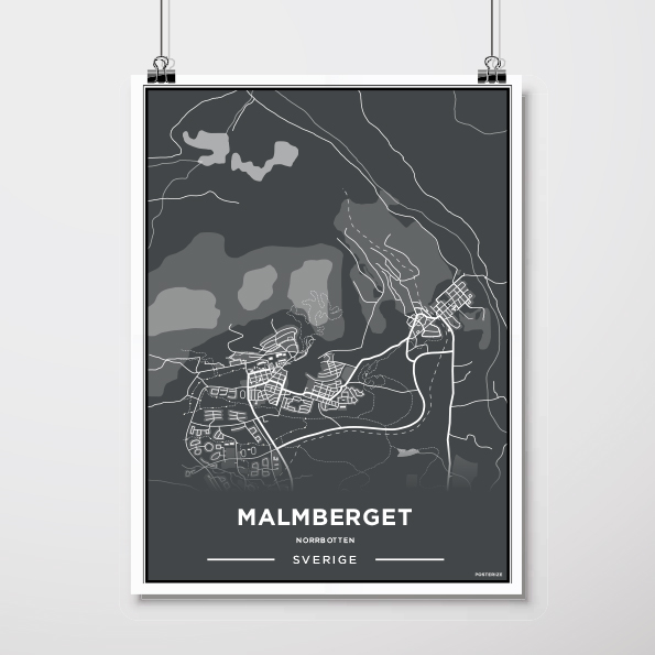 Poster: Malmberget, karta – By Berndes